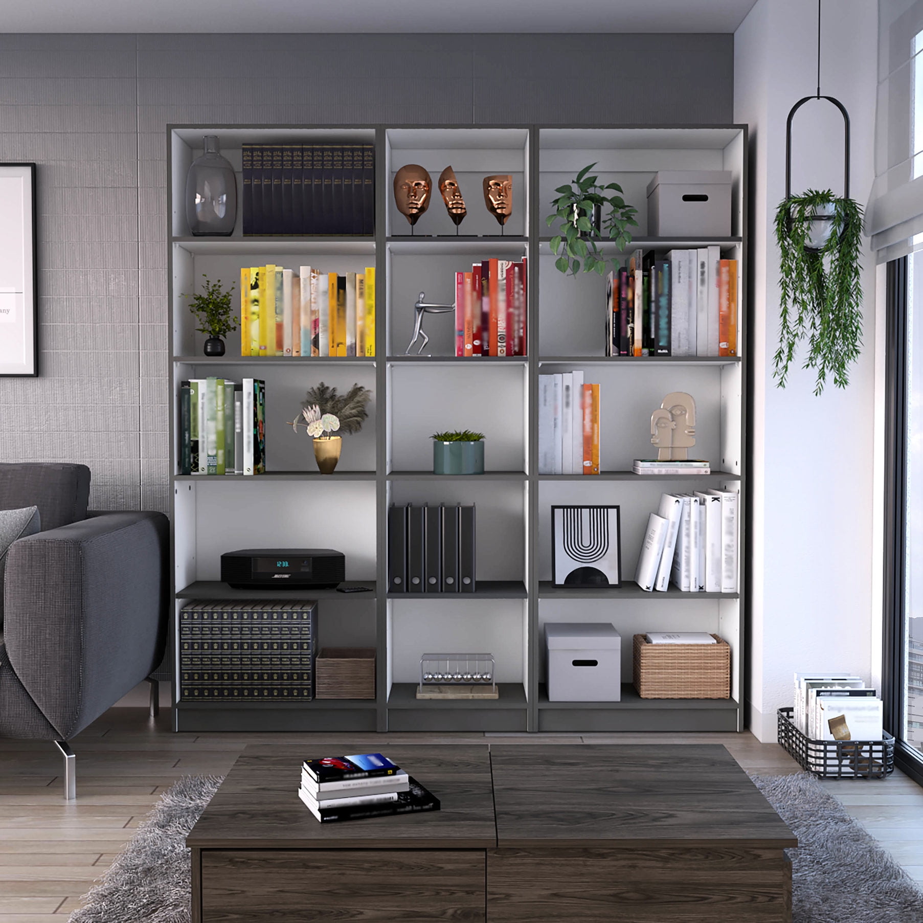 Ample Shelves + Diverse Storage Options - Home Library and Office ...