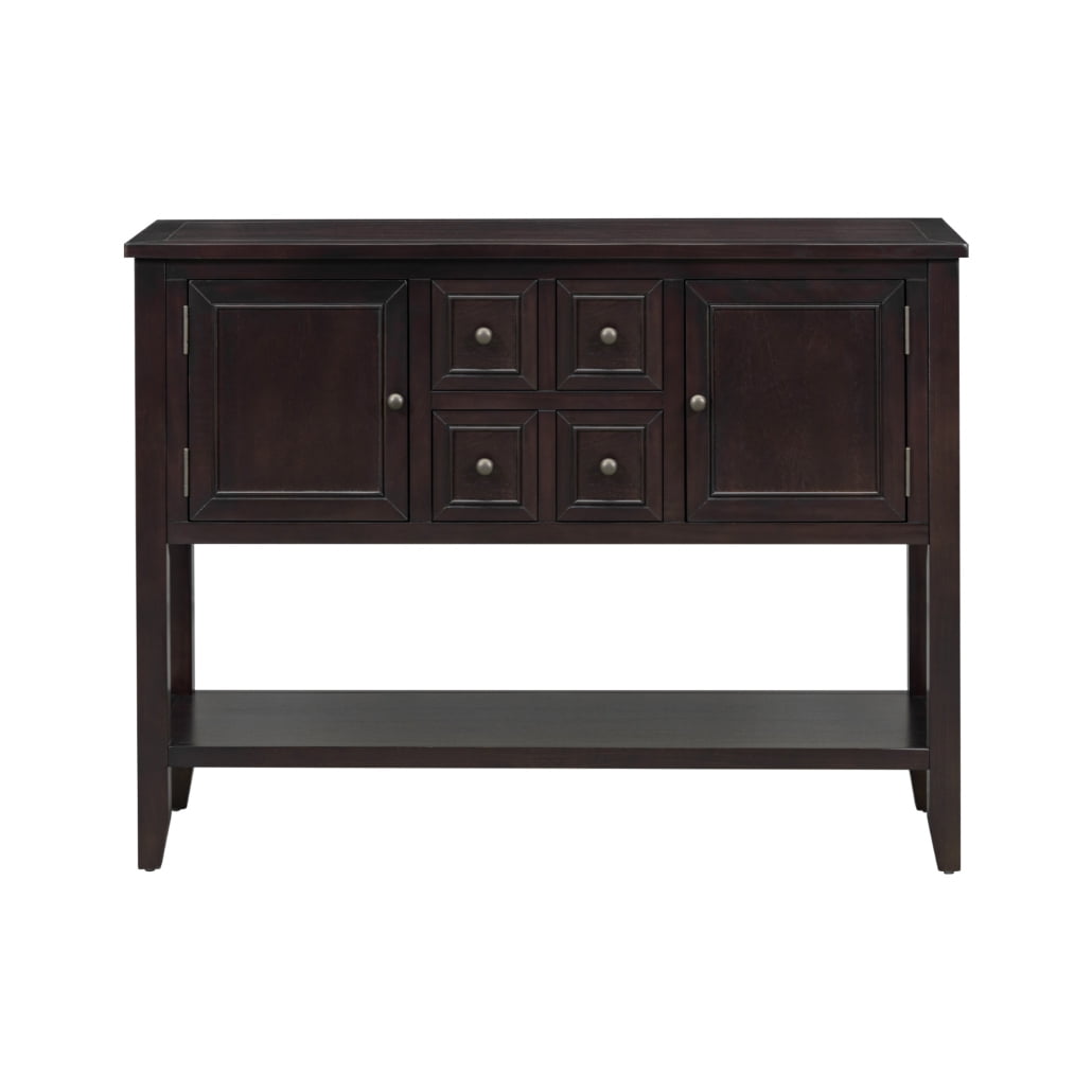 Ample Storage Console Table with Four Small Drawers and 2 Doors Cabinet ...