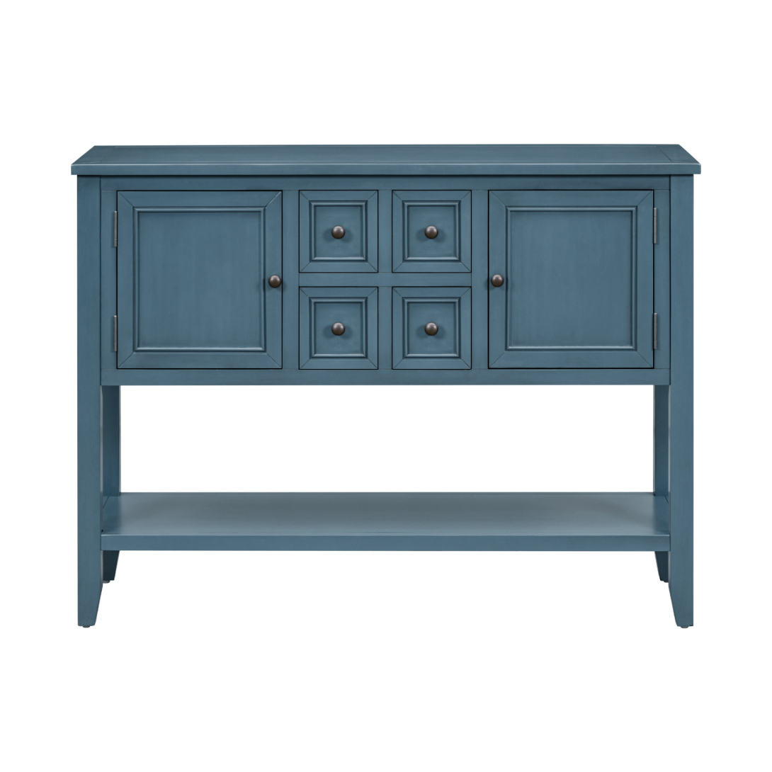Ample Storage Console Table with Four Small Drawers and 2 Doors Cabinet ...