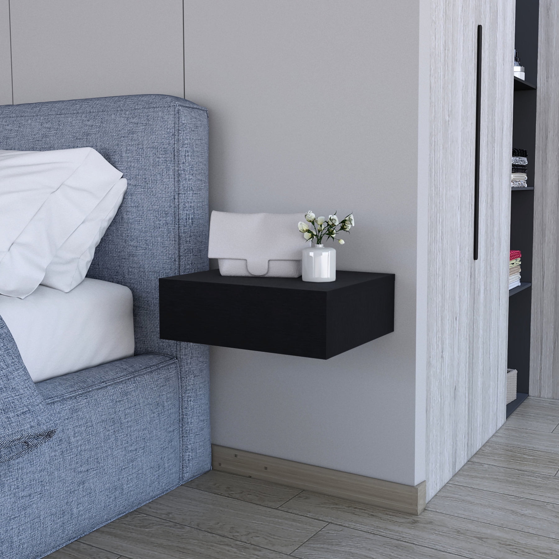 Ample Storage Dimensions + Modern Floating Design - Bedroom Use ...