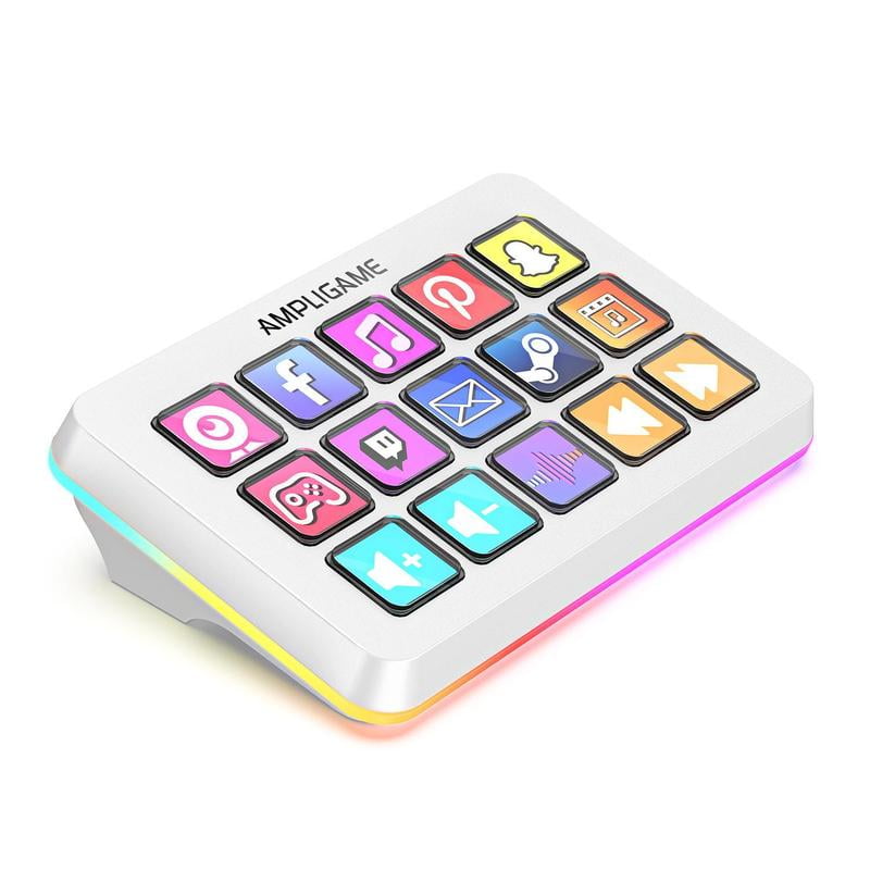 AmpliGame Gaming Stream Controller, Control Pad, fifine D6 Control Deck, with 15 Macro Keys ...