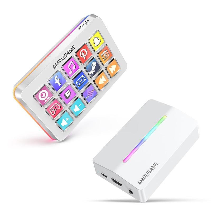 AmpliGame Gaming Stream Controller, Control Pad, fifine D6 Control Deck, with 15 Macro Keys ...