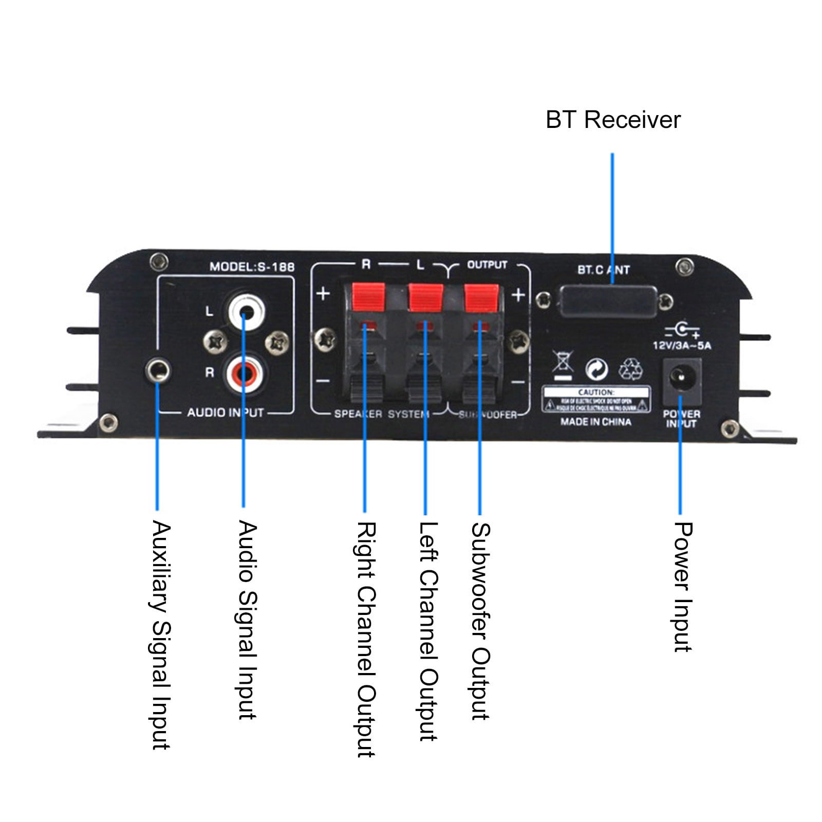 Amplifier,Bt Amplifier 68w Usb 2.1 Channel Usb Slot Lcd Display ...