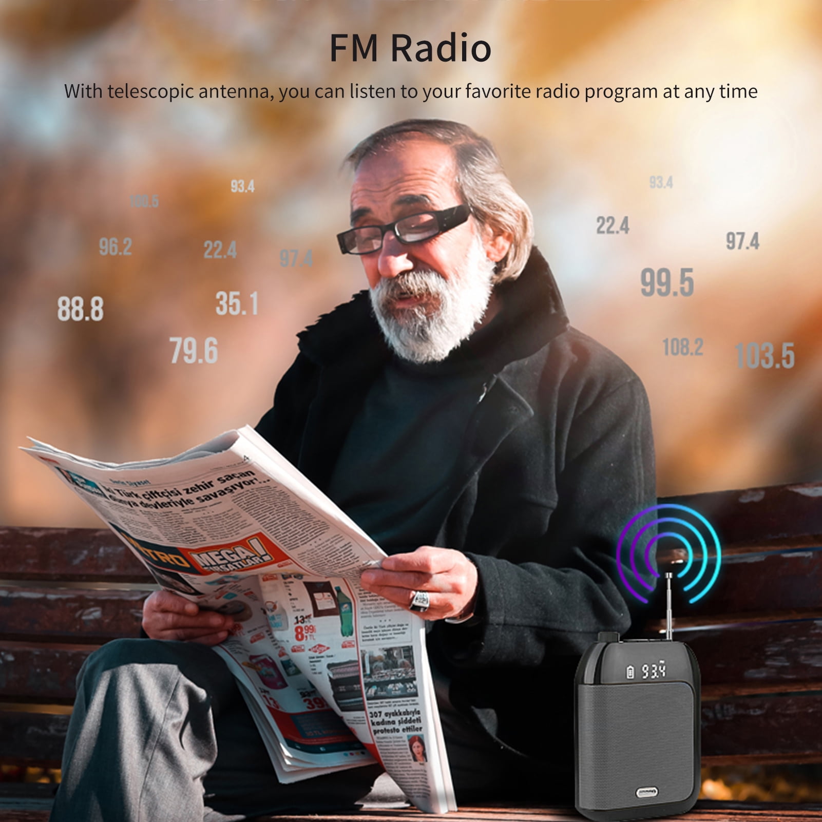 Amplifier, Bt Support Portable Voice Amplifier With Headset Waistband ...