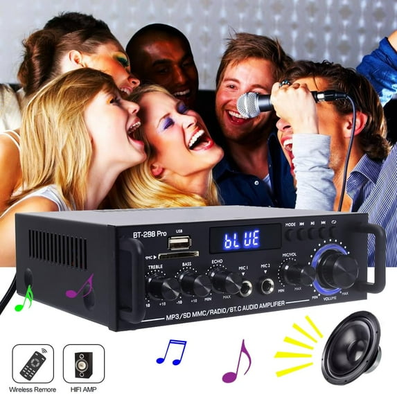 Audio Amplifier 600W Bluetooth LCD Digital Display Stereo HiFi MP3 USB ...