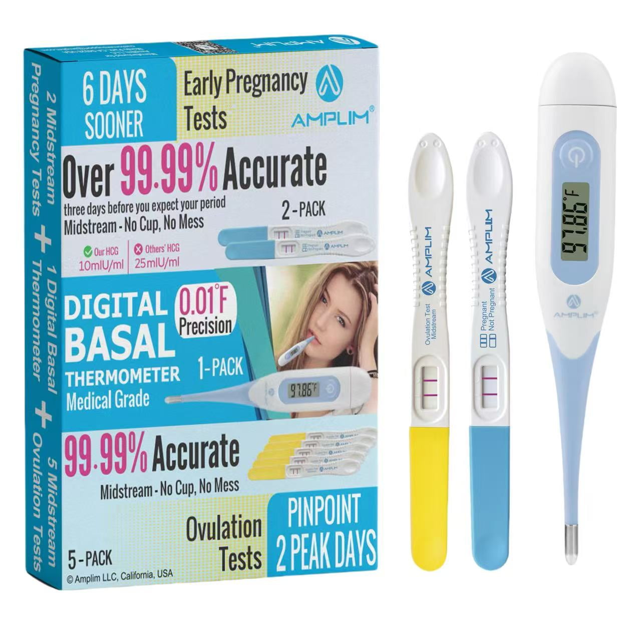 Amplim Fertility Test Kit – Midstream 99.99% Accurate Ovulation LH Test ...