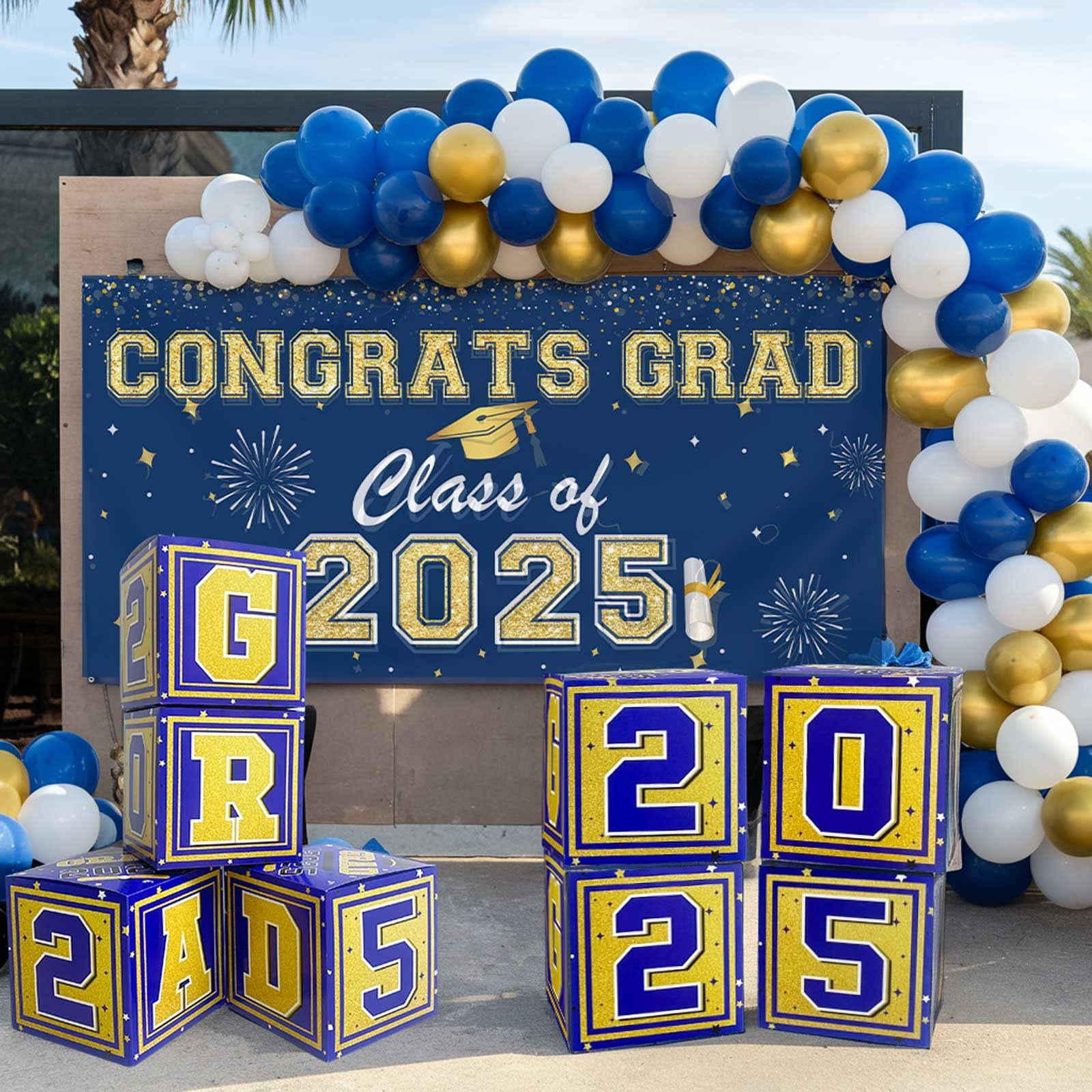 Amplov Graduation Decorations Class STF9 of 2025, 67pcs Navy Graduation ...