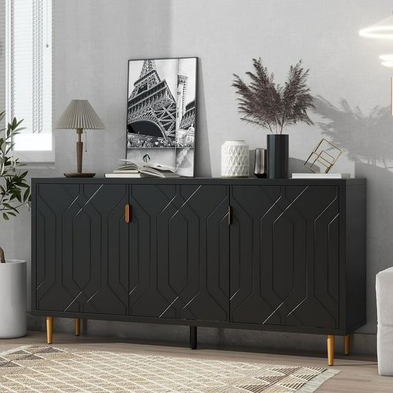 Amposei Modern TV Stand for TVs up to 70-inch, Sideboard Buffet ...