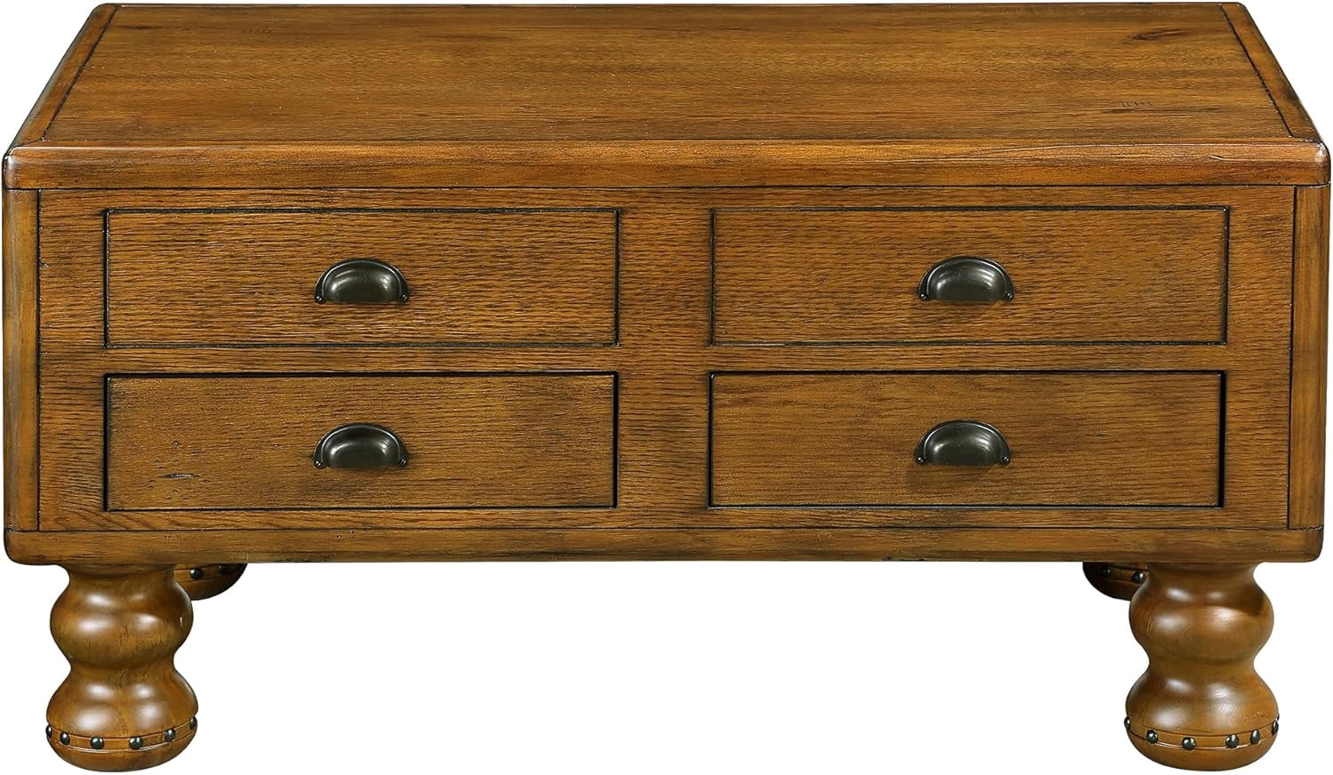 Amposei Vintage Classic Wood Coffee Table 40-Inch Cocktail Table Living ...