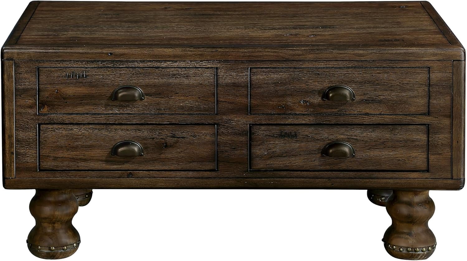 Amposei Vintage Classic Wood Coffee Table 40-Inch Cocktail Table Living ...