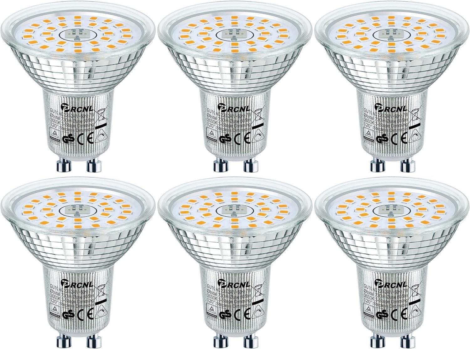Ampoule Led Spot Gu10 Blanc Chaud 7W 3000K Dimmable 730 Lumens Équivalent 80W Lampe Halogène ...