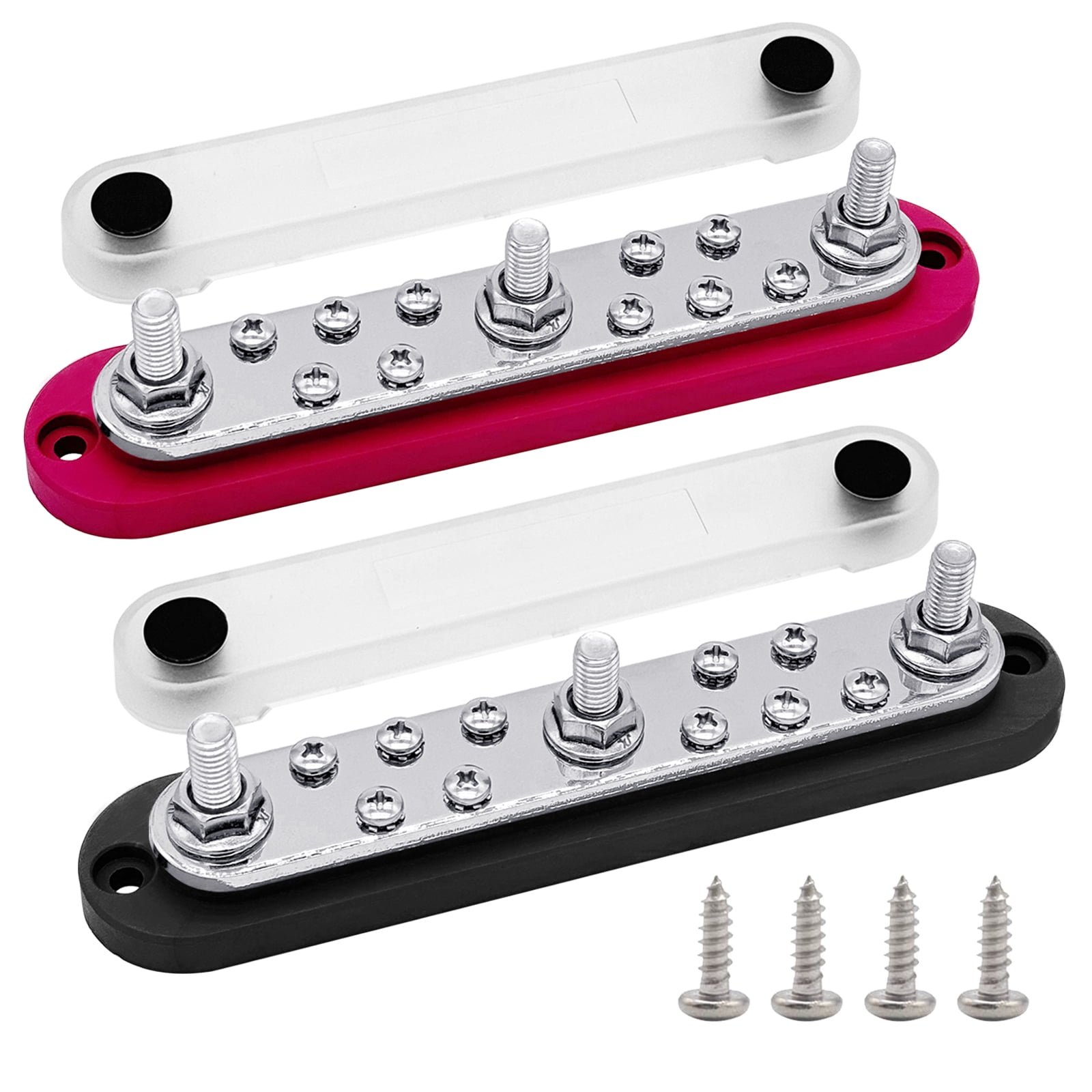 Ampper Power Distribution Block Bus Bar 12V, 3 x M8 (5/16") Studs & 10 ...
