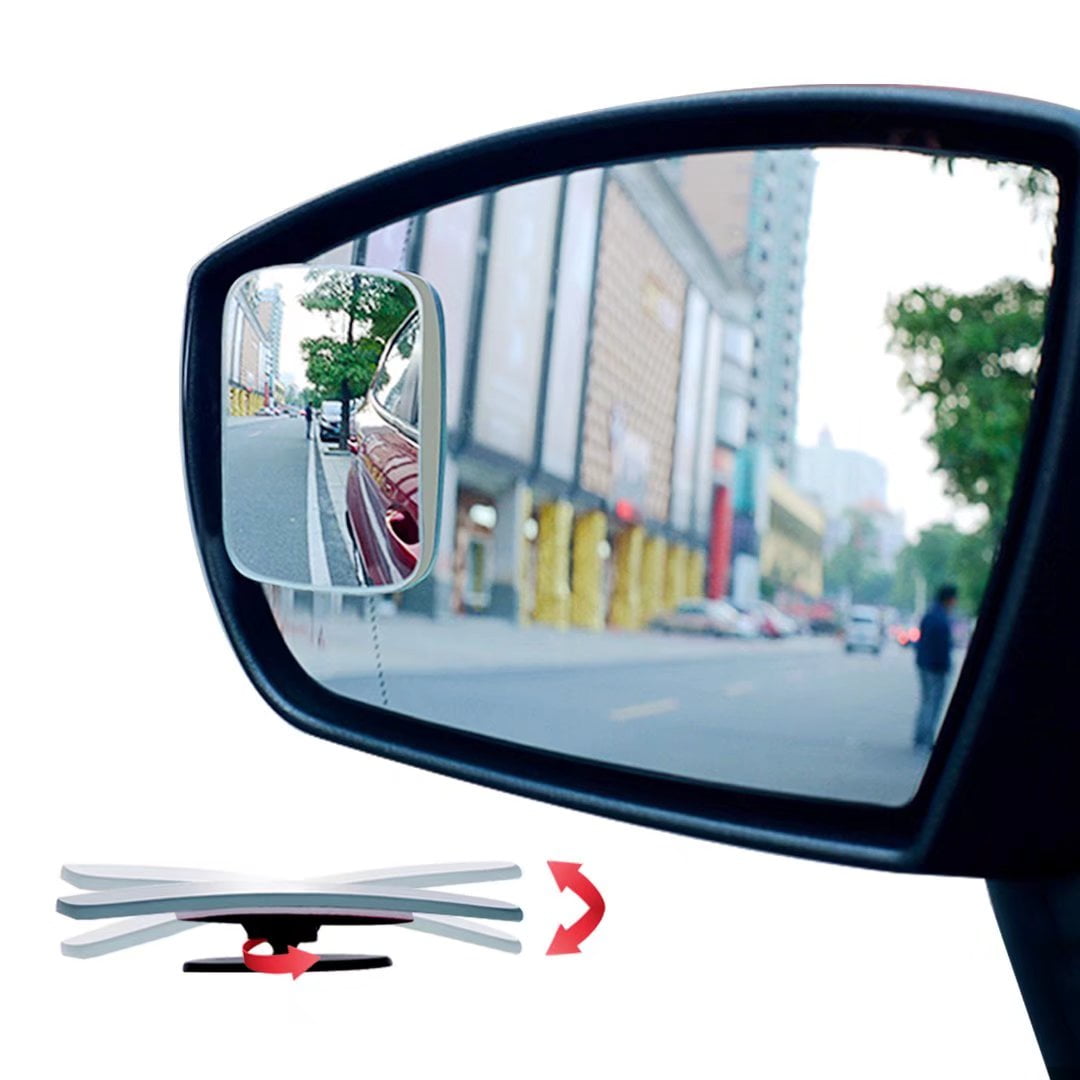 Ampper Rectangular Blind Spot Mirror, HD Glass Frameless Stick on ...