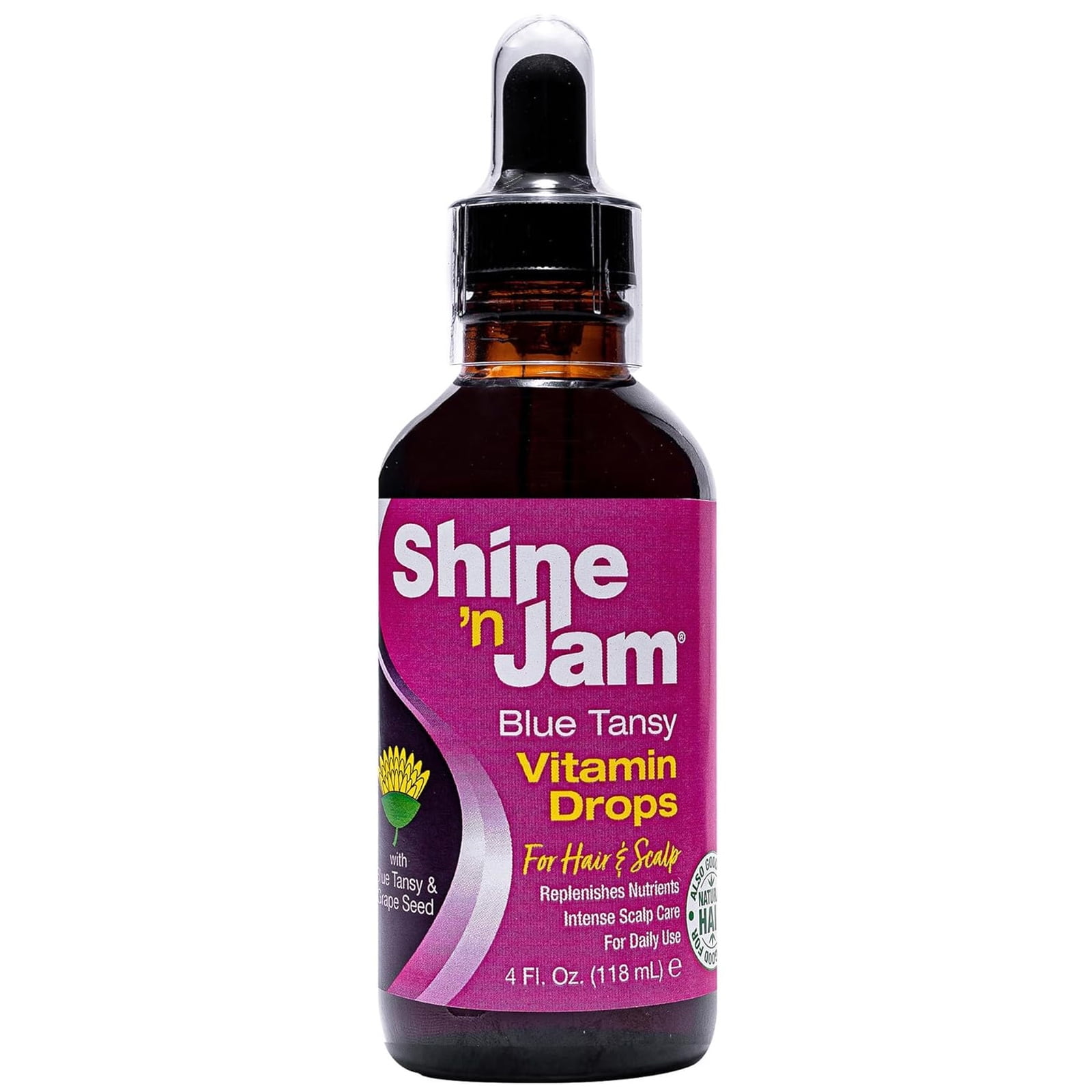 Ampro Shine N Jam Drops Blue Tansy Vitamin Hair Repair, 4 Oz, Pack of 2 ...