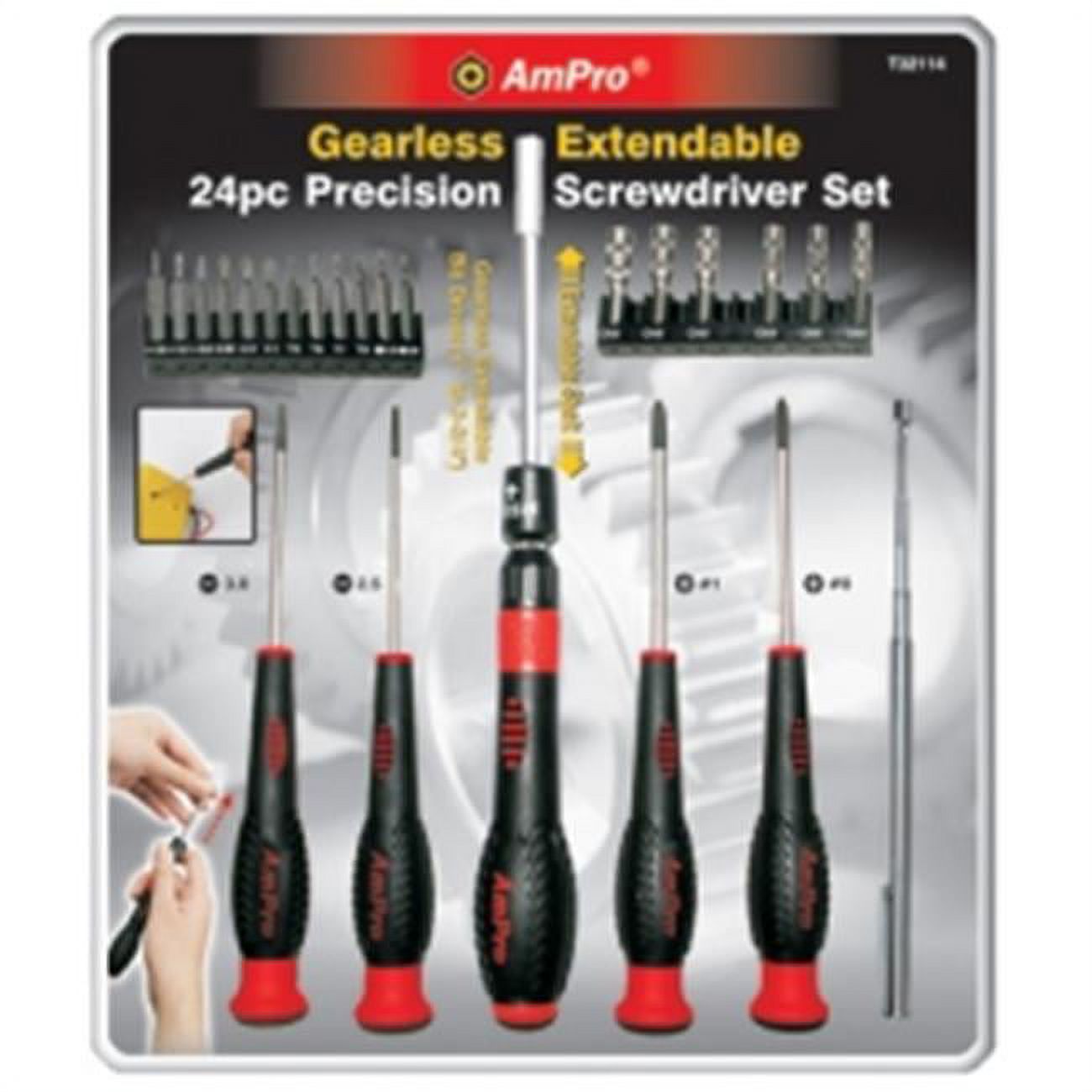 Ampro Tools T32114 24 Piece Extendable Shaft Screwdriver Set - Walmart.com