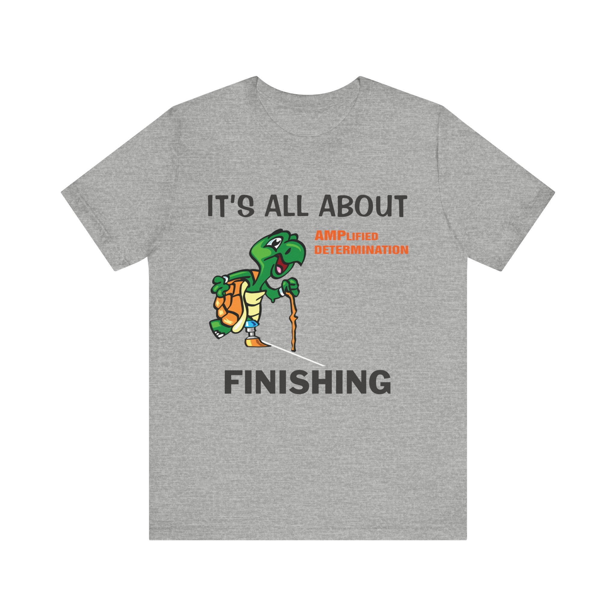 Amputee Humor TShirt “Turtle Finish Line V1” Crew Neck Funny Shirt ...