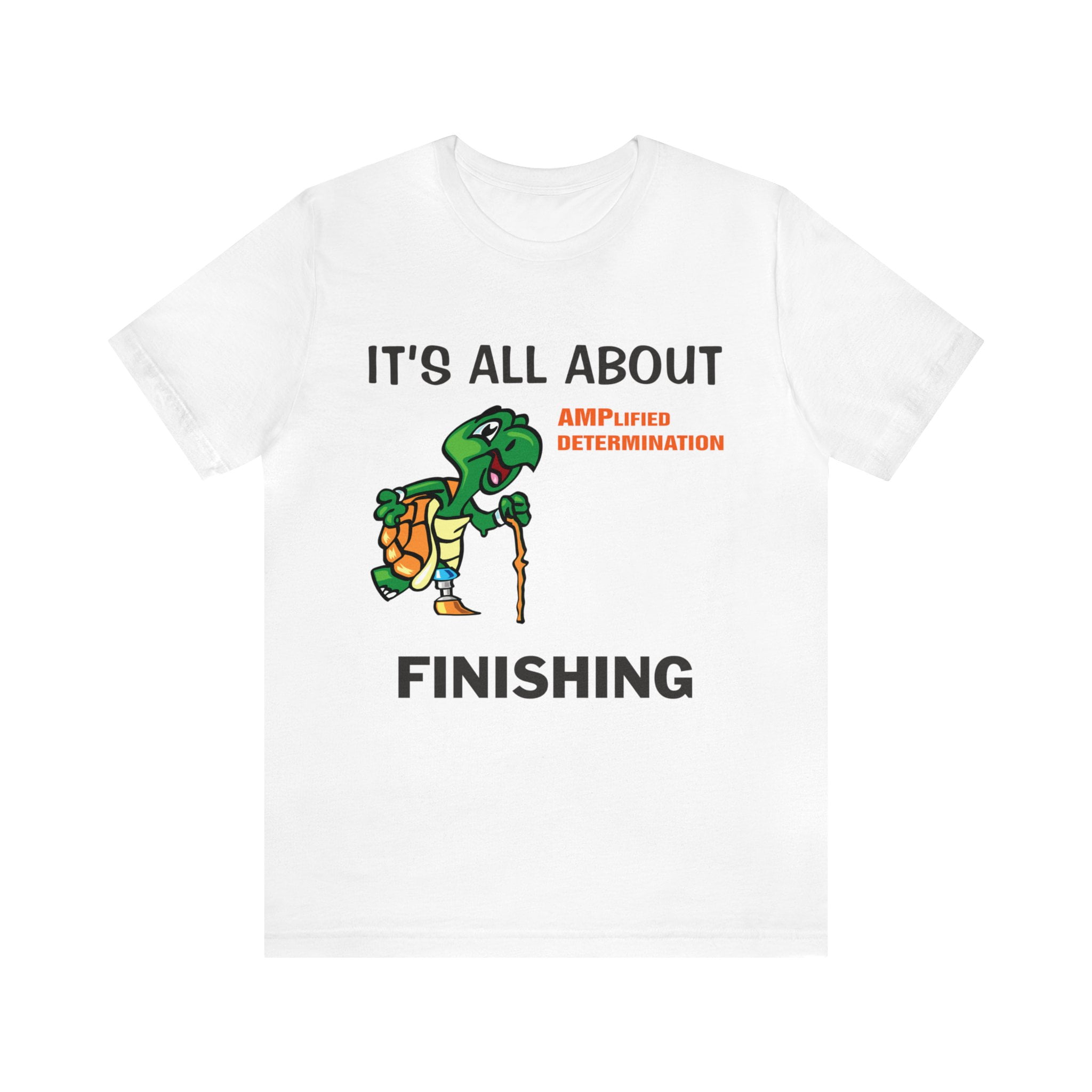 Amputee Humor TShirt “Turtle Finish Line V1” Crew Neck Funny Shirt ...
