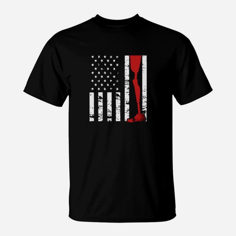 Amputee Patriotic Prosthetic Leg Flag Tshirt TShirt - Walmart.com