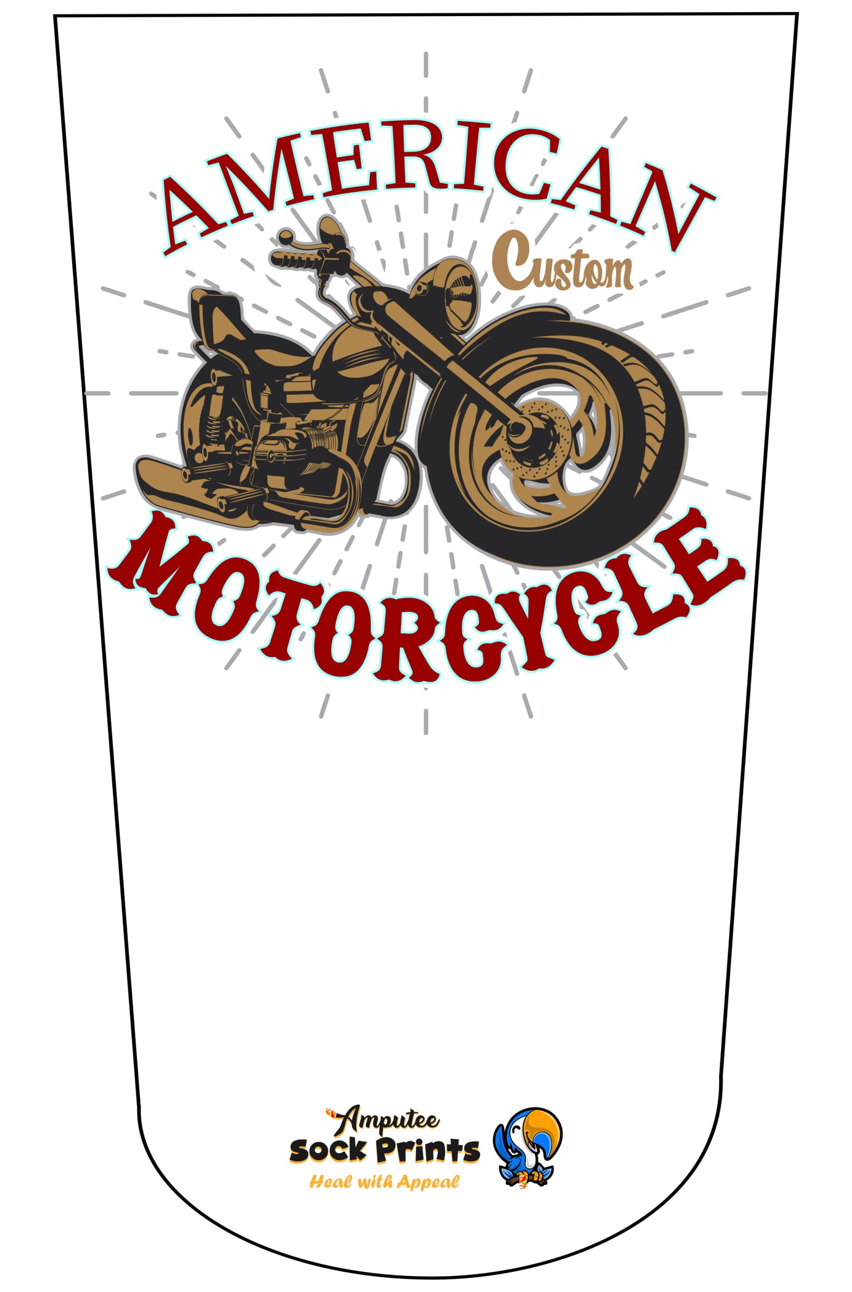 Amputee Sock, American Motorcycle V1, 3Ply stump sock - Walmart.com