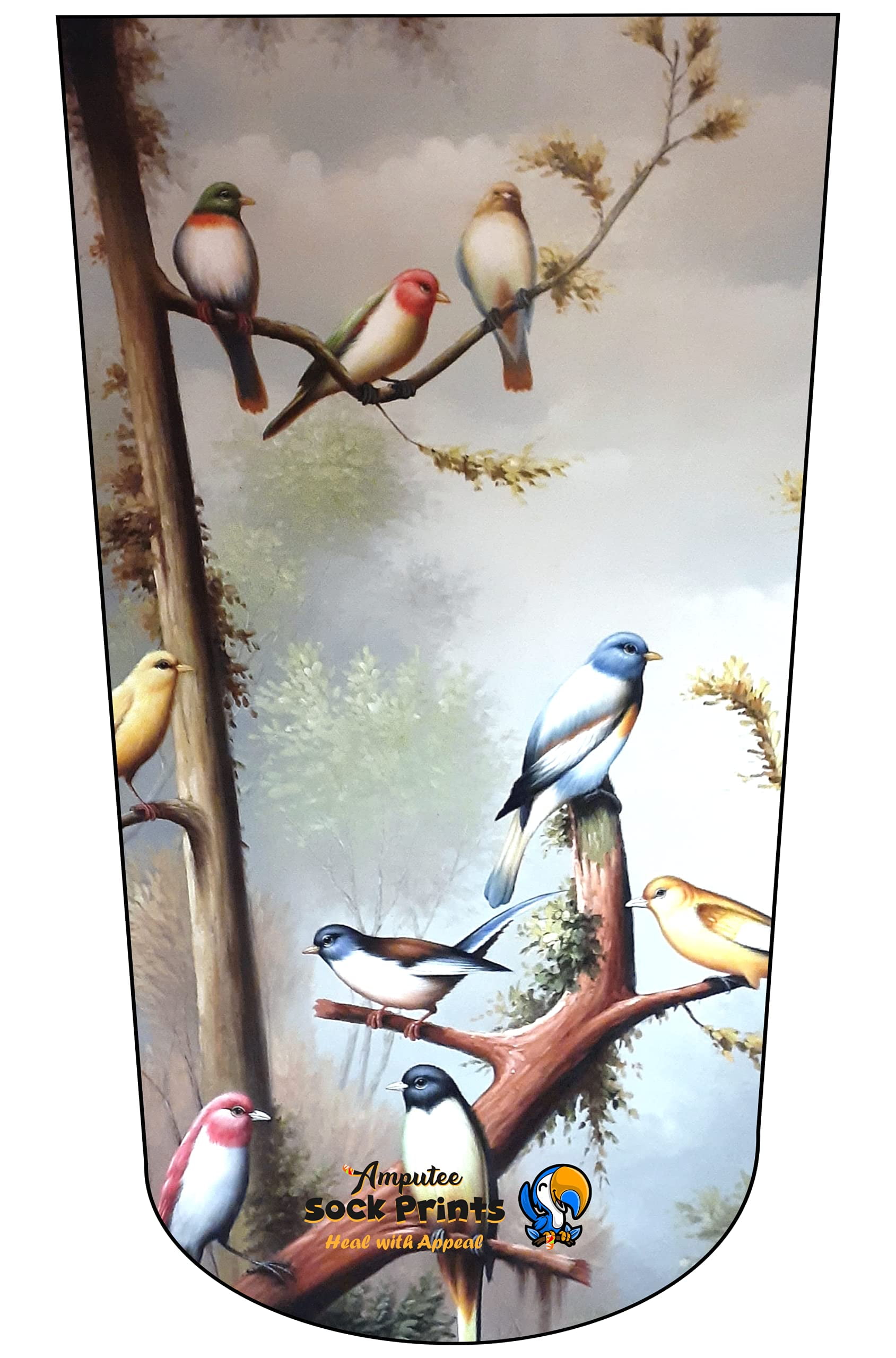 Amputee Sock, Birds and Birds on Branches V1, 3Ply stump sock - Walmart.com