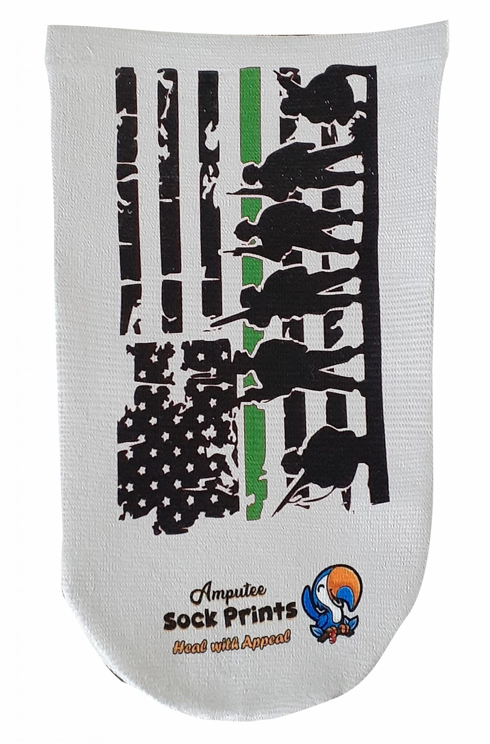 Amputee Sock, Distressed Flag lgt grey, 3Ply stump sock - Walmart.com
