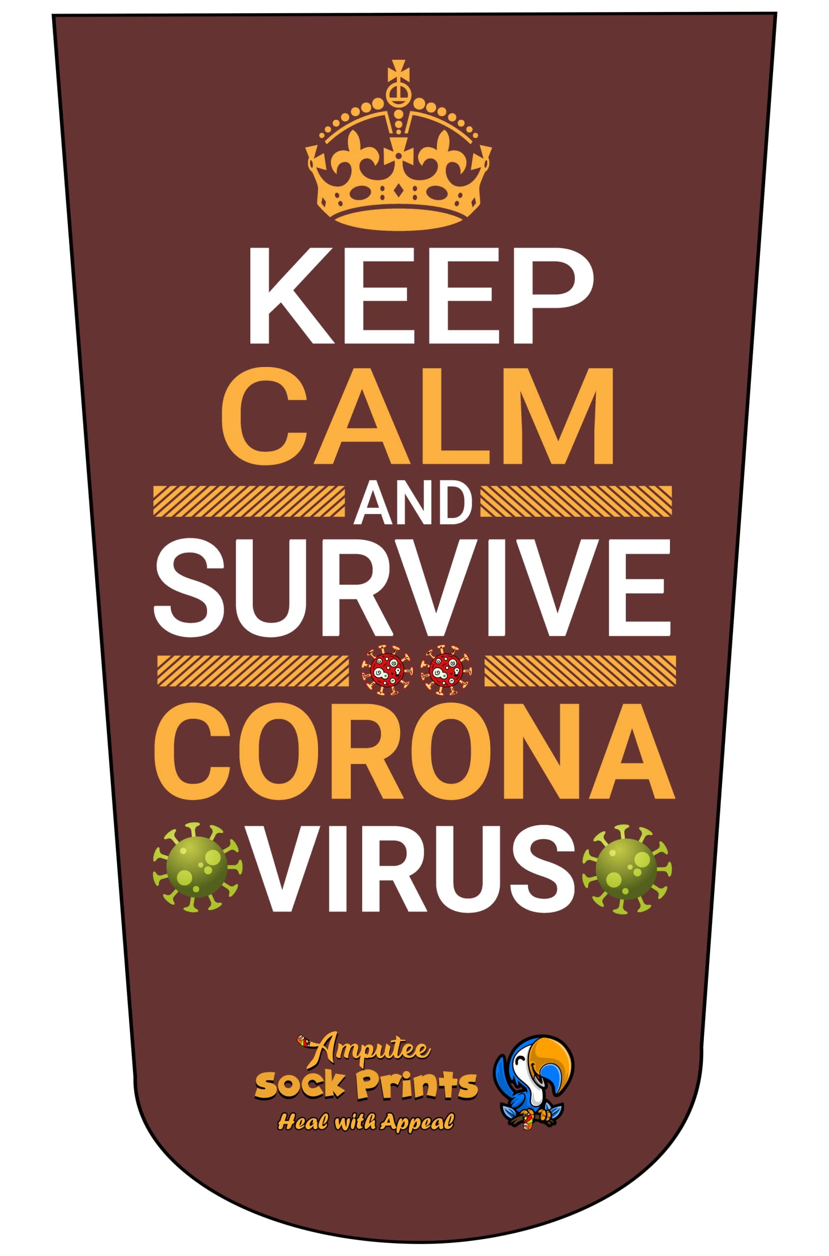 Amputee Sock, Keep calm survive Corona V1, 3Ply stump sock - Walmart.com