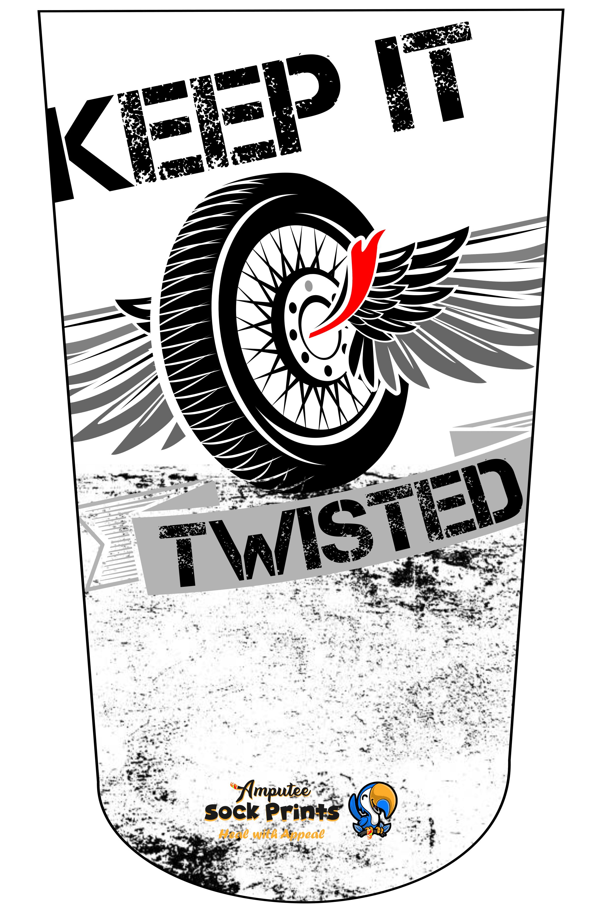 3PLY Elastic Amputee Sock "Keep it Twisted V1" for Residual Wound ...