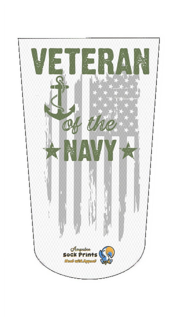 Amputee Sock "Veteran of the Navy V1", 3PLY Residual Wound, Over ...