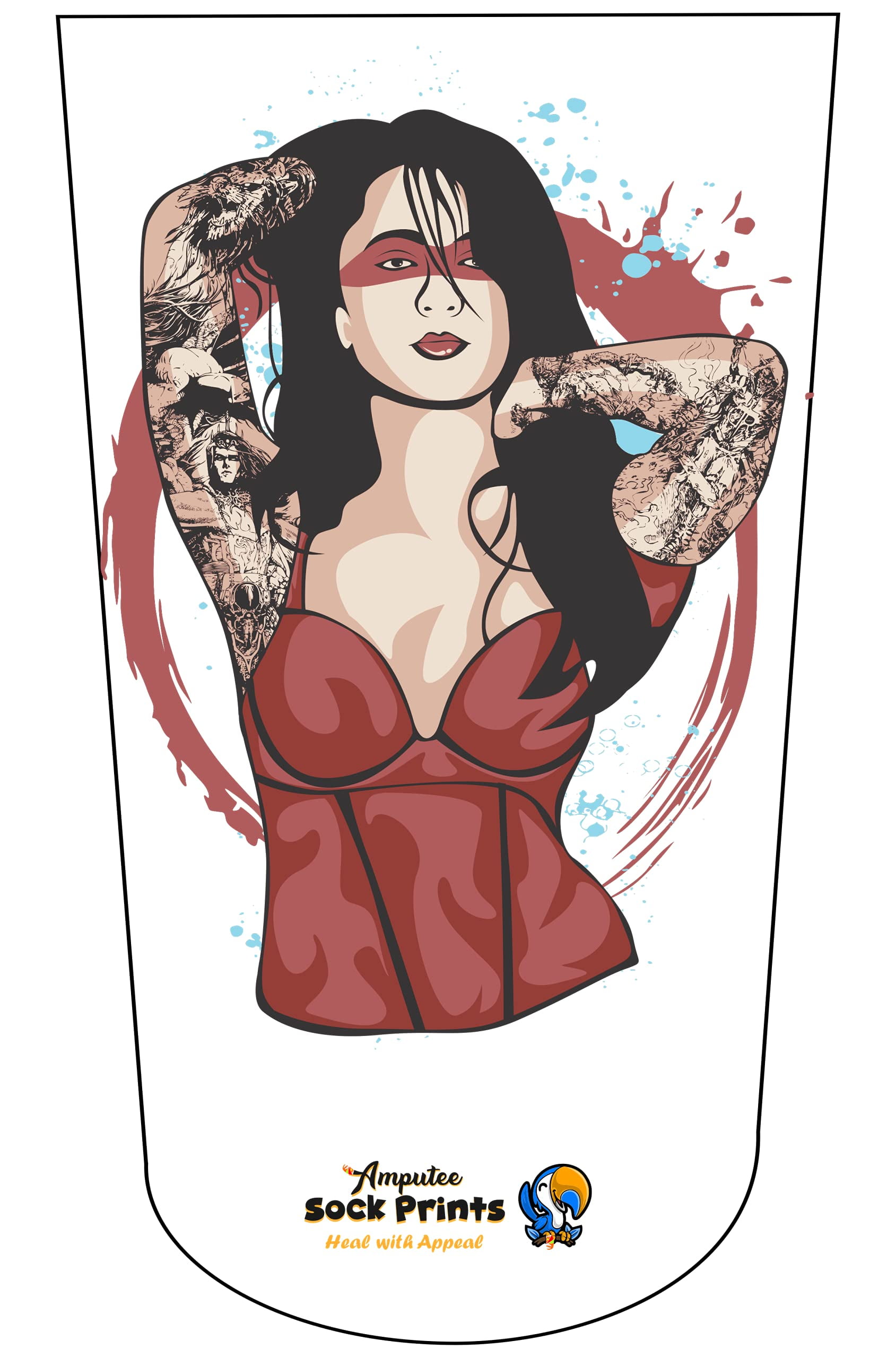 Amputee Sock, Woman Sexy Tatted Arm V1, 3Ply Stump Sock - Walmart.com