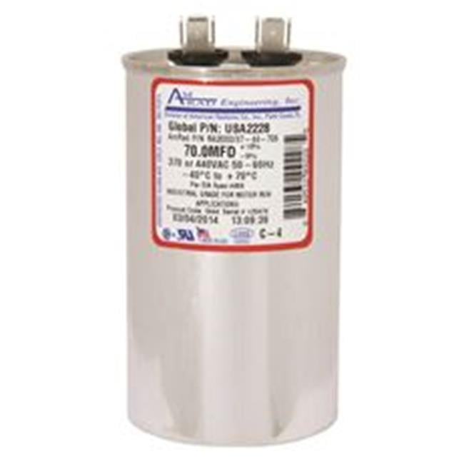 Amrad Engineering 132335 Round USA-Made Motor Run Capacitor, 70 MFD ...