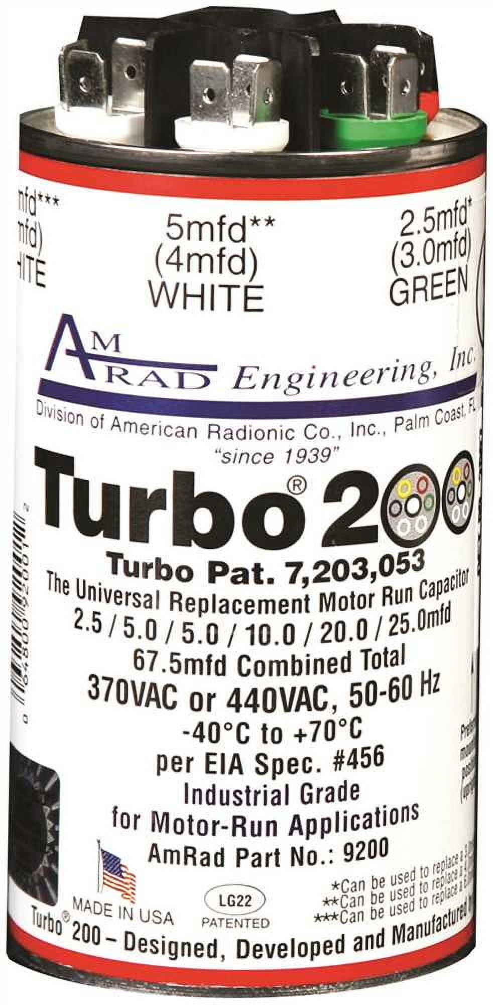 Amrad Engineering 440 V Turbo 200 Capacitor 951799 - Walmart.com