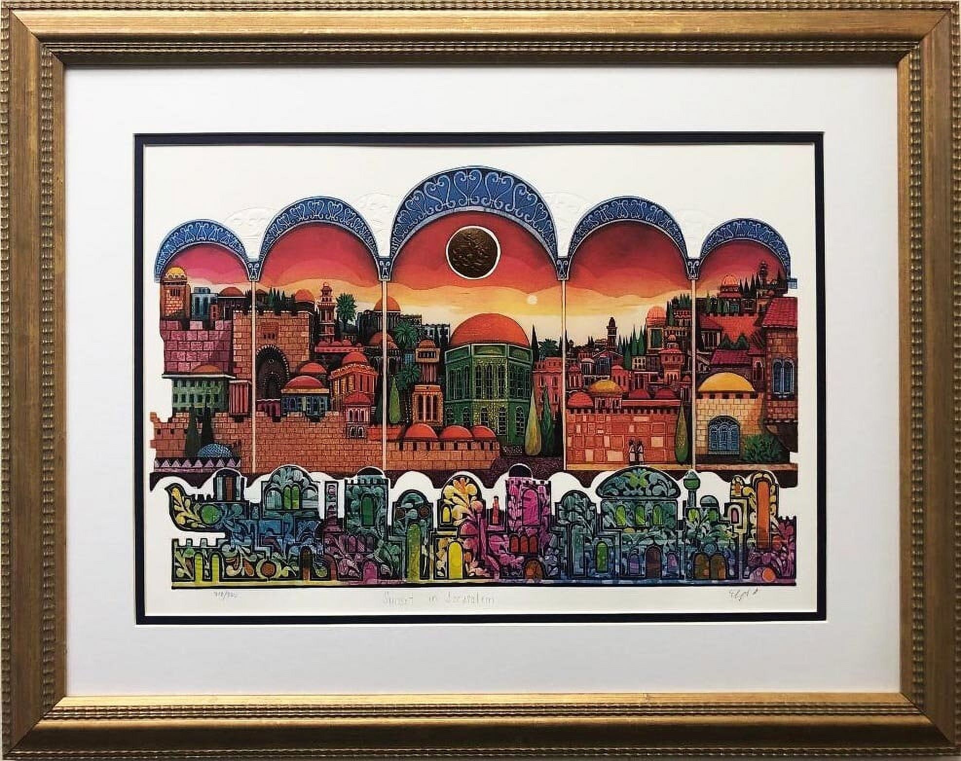 Amram Ebgi "Sunset in Jerusalem" FRAMED Signed & # Art Generic ...
