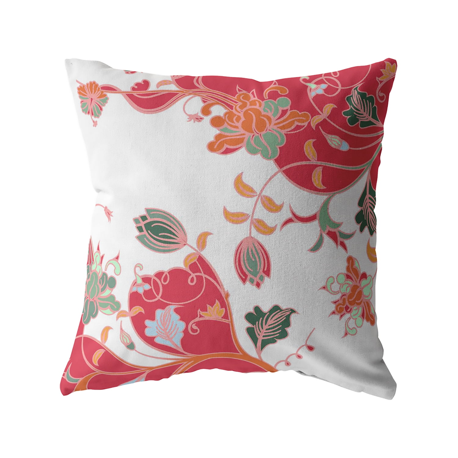 Amrita Sen Broadcloth Pillow With Red on White Finish CAPL13BrCDS-BL-26x26 - Walmart.com