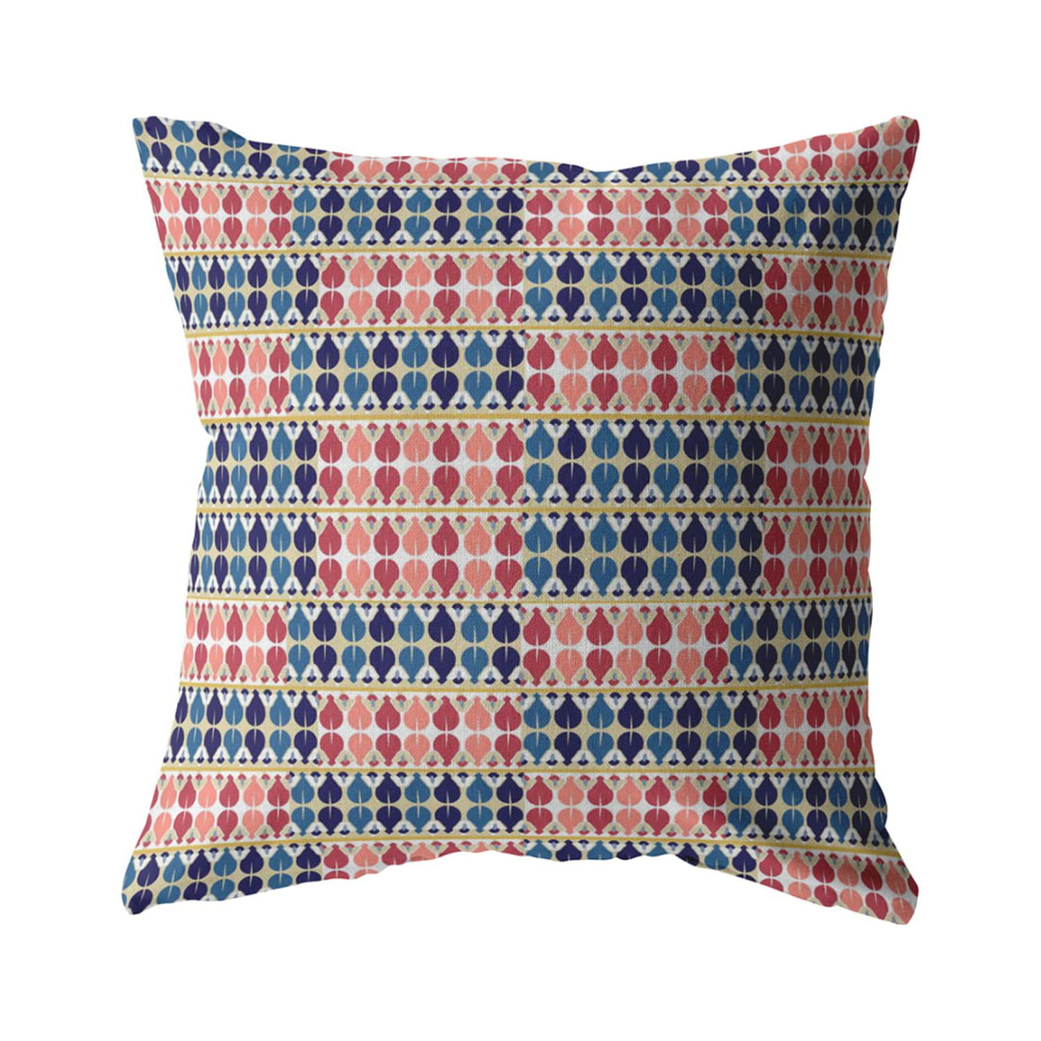 Amrita Sen Broadcloth Zippered Pillow With Red And Blue CAPL79BrCDS-ZP ...