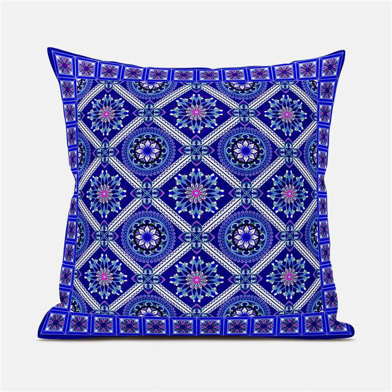 Amrita Sen Designs 16 x 16 in. Mandala Floral Tiles Suede Blown ...