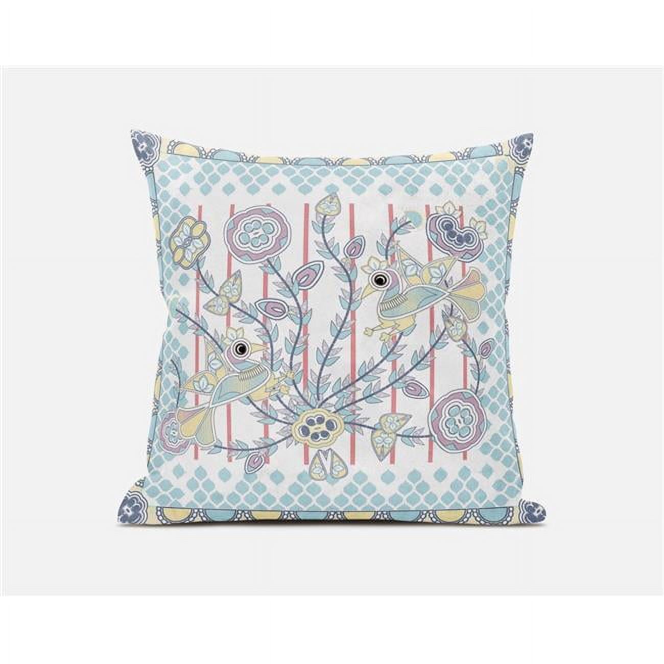 Amrita Sen Designs 16 x 16 in. Pond Peacock Broadcloth Indoor & Outdoor ...