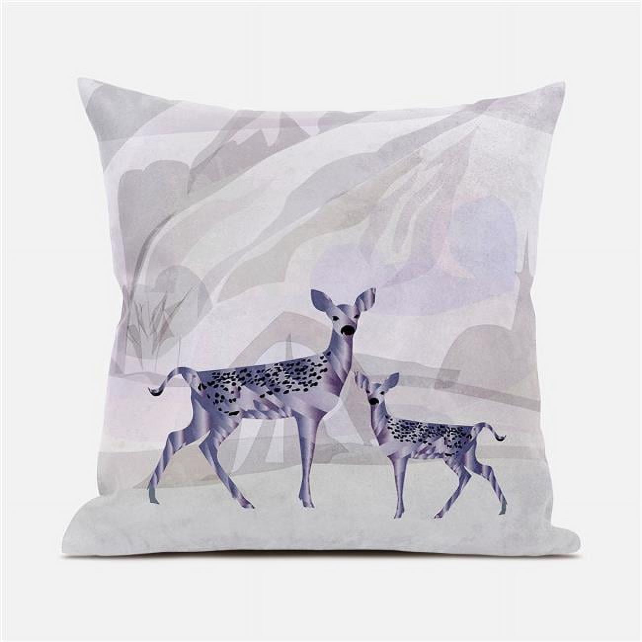 Amrita Sen Designs 18 x 18 in. Curious Deer Suede Zippered Pillow with ...