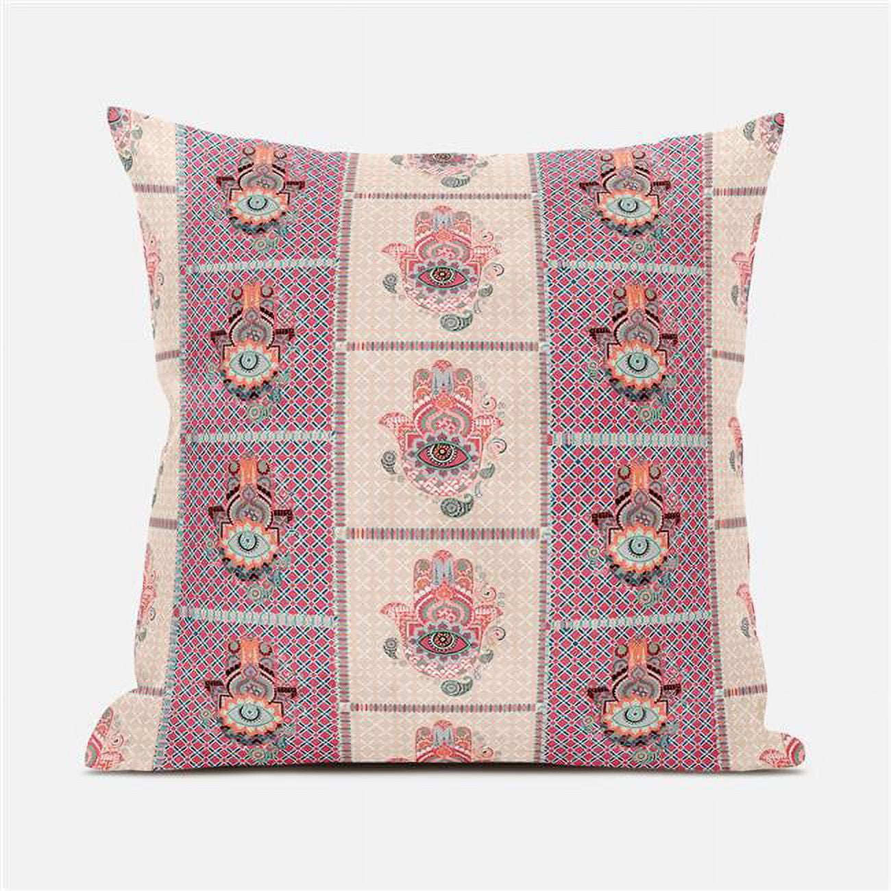 Hamsa Hand Paisley Duo Indoor/Outdoor Pillow with Removable Cover in ...