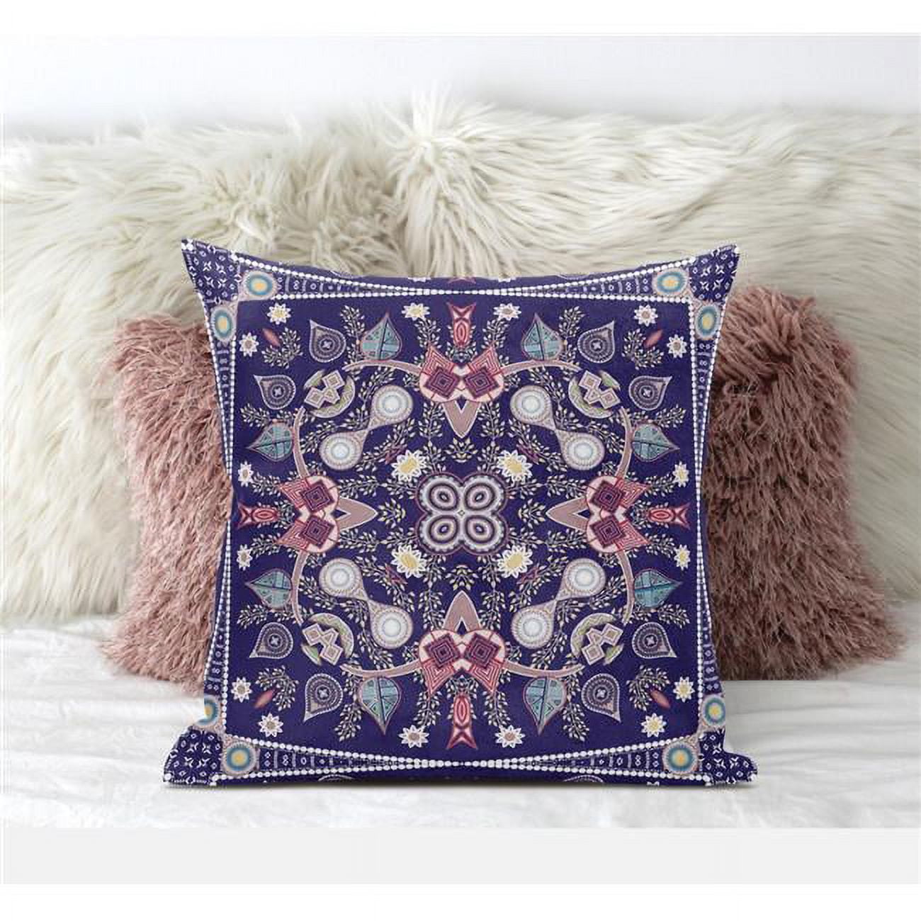 Amrita Sen Designs 18 x 18 in. Paisley Leaf Geo Suede Blown & Closed ...