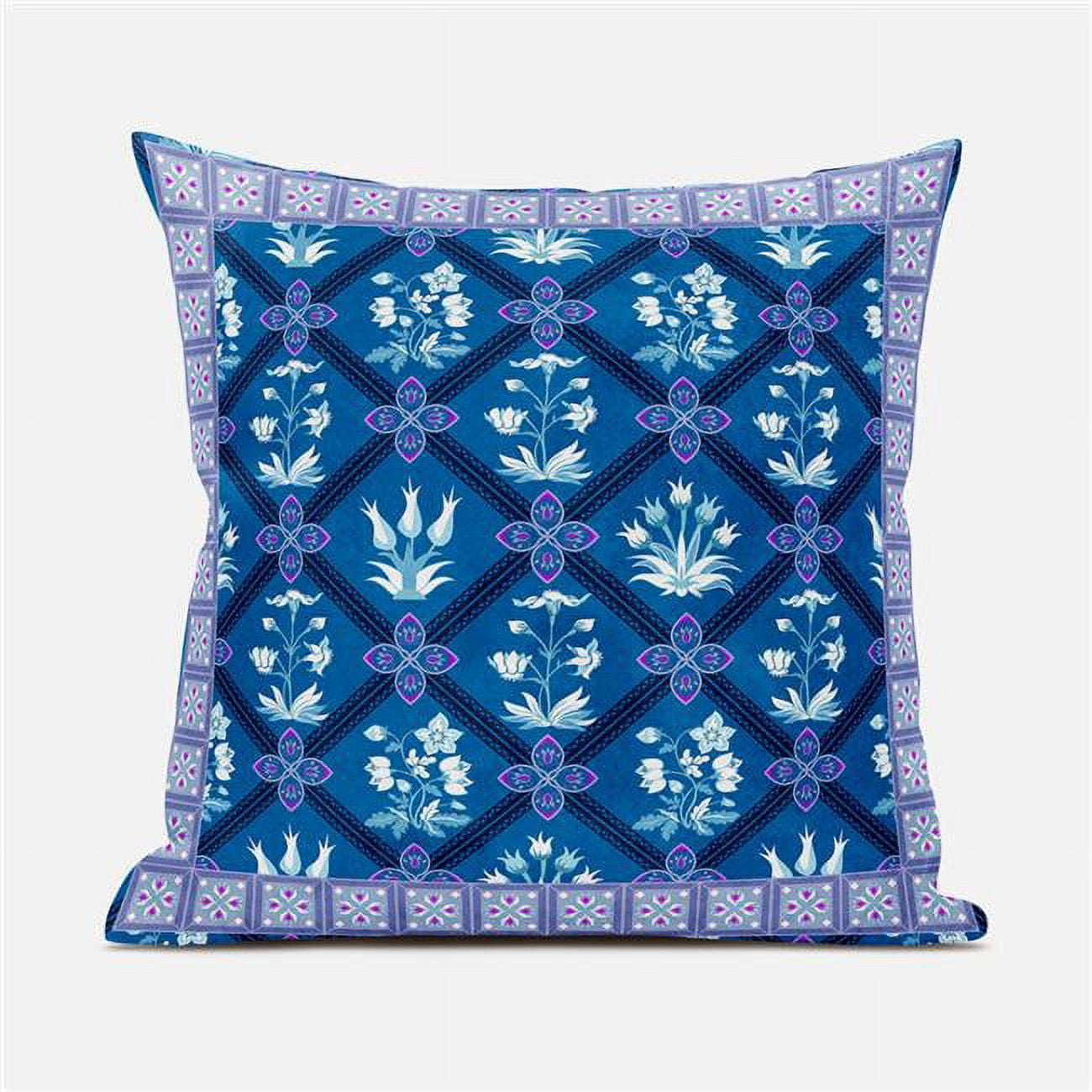 Amrita Sen Designs 20 x 20 in. Mughal Art Broadcloth Indoor & Outdoor Blown & Closed Pillow ...