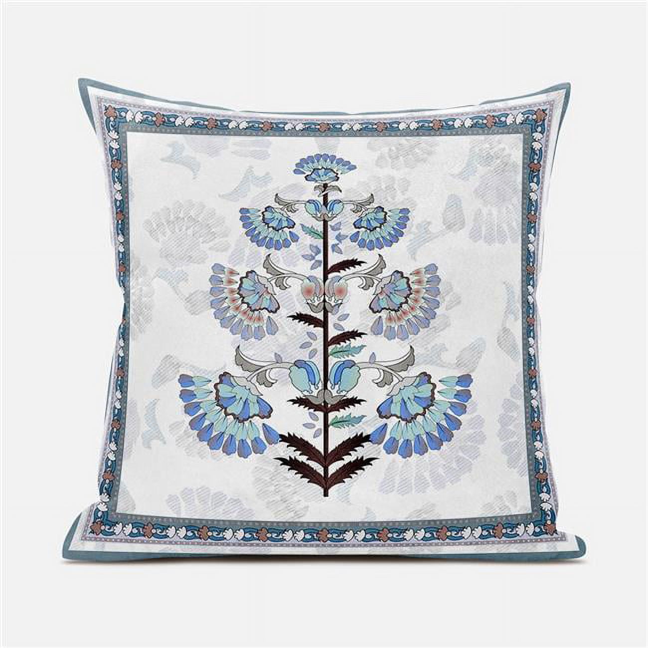 Amrita Sen Mughal Buta Throw Pillow with Removable Cover in Off-White ...