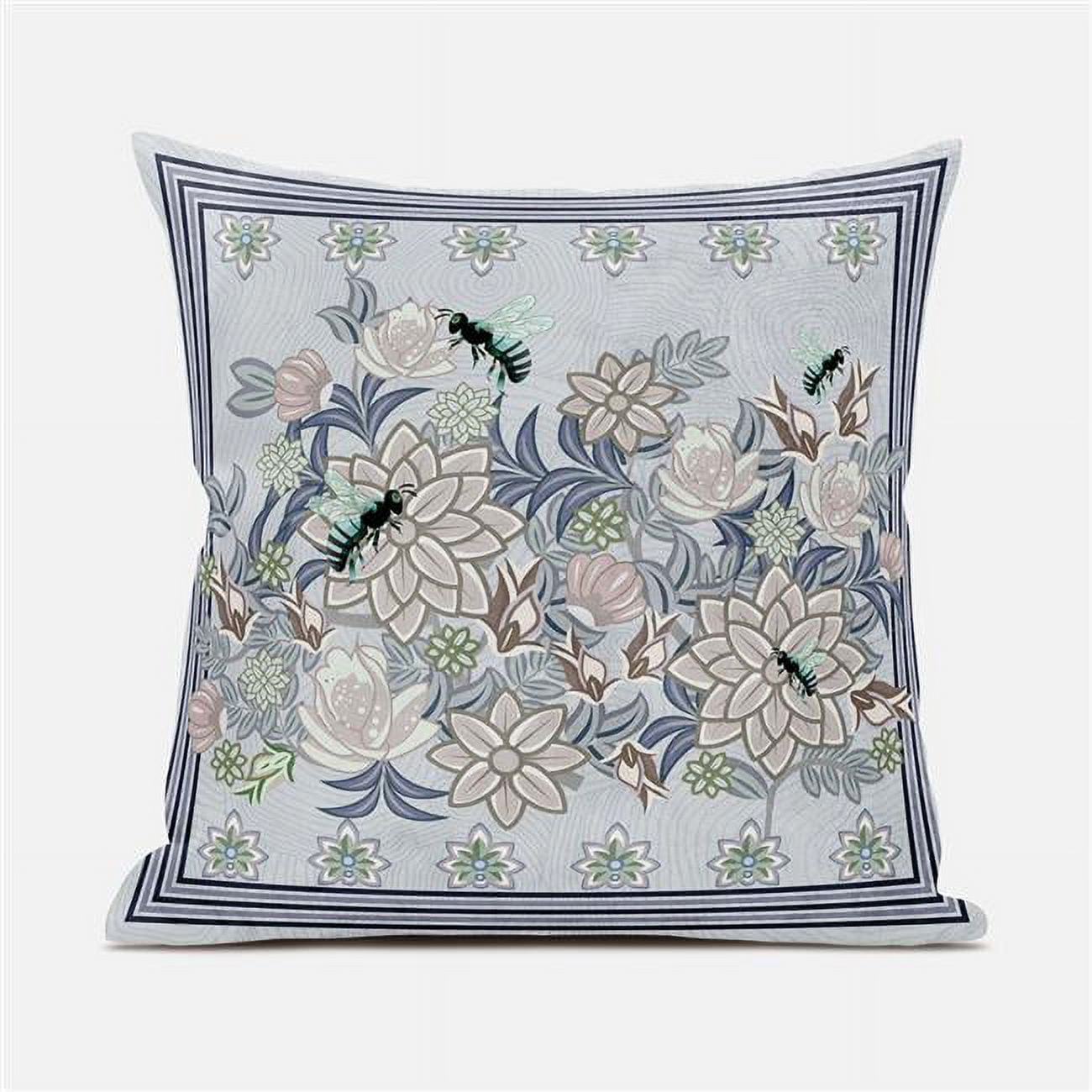 Amrita Sen Designs 28 x 28 in. Honeybee on Flower Broadcloth Indoor ...