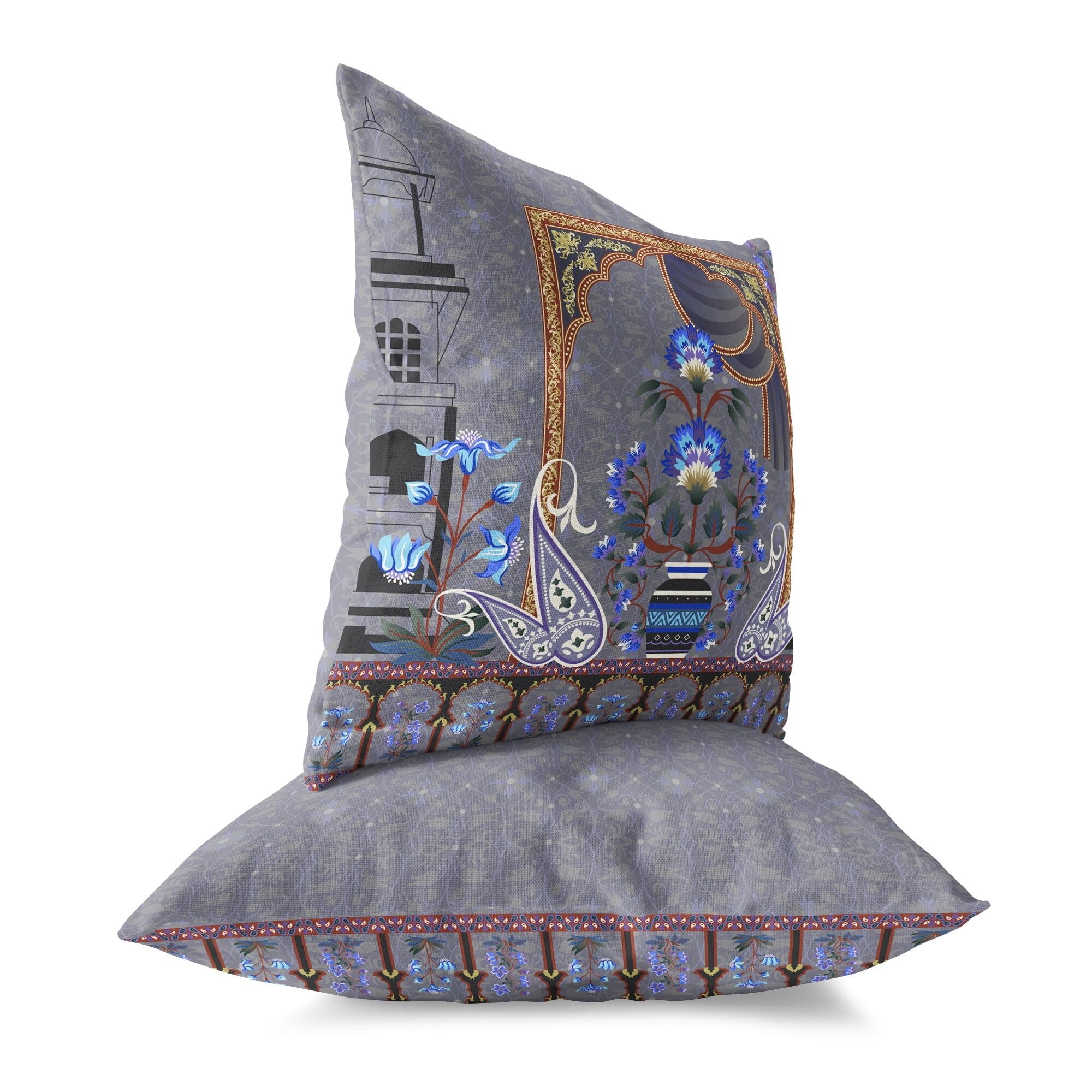 Amrita Sen Designs Amrita Sen Mughal Paradise Faux Suede Accent Pillow ...