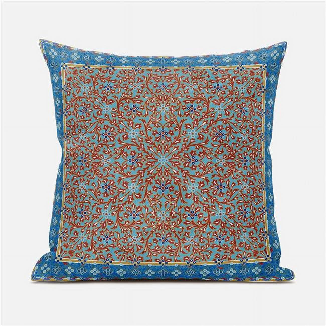 Amrita Sen Designs CAPL1075BrCDS-BL-28x28 28 x 28 in. Floral Swirl ...