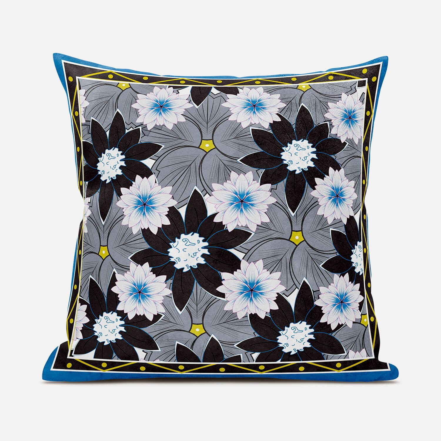 Amrita Sen Sun Flowers Throw Pillow in Gray Brown Blue 16x16 - Walmart.com