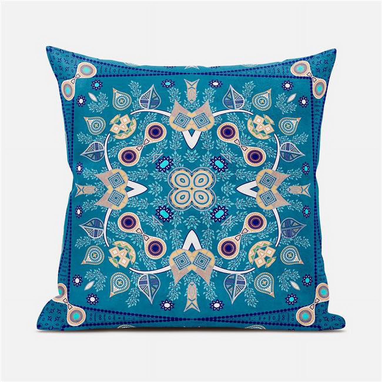 Amrita Sen Designs 18 x 18 in. Paisley Leaf Geo Duo Suede Zippered ...