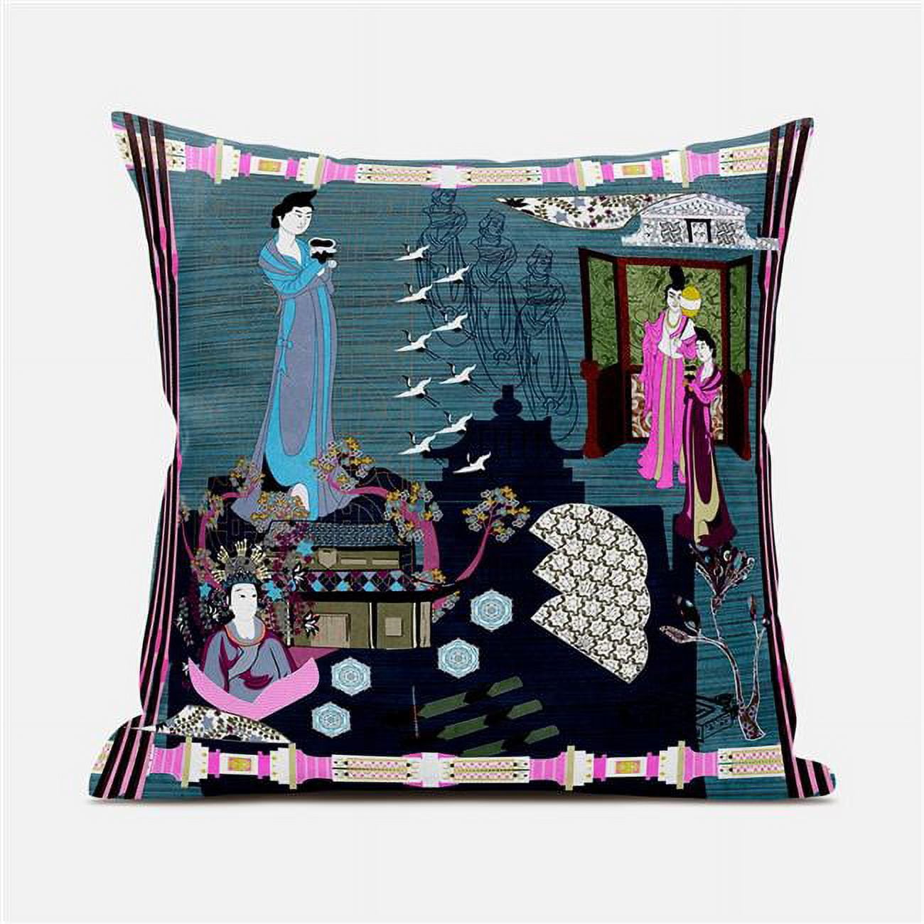 Amrita Sen Designs CAPL998FSDS-BL-18x18 18 x 18 in. Empress Hall Suede ...