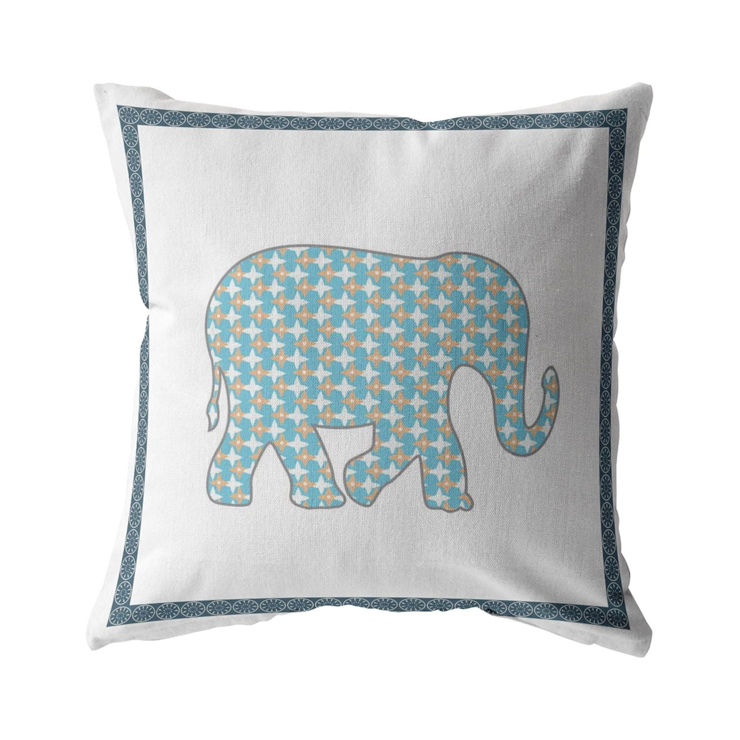 Amrita Sen Light Elephant Broadcloth Zippered Pillow CAPL57BrCDS-ZP ...