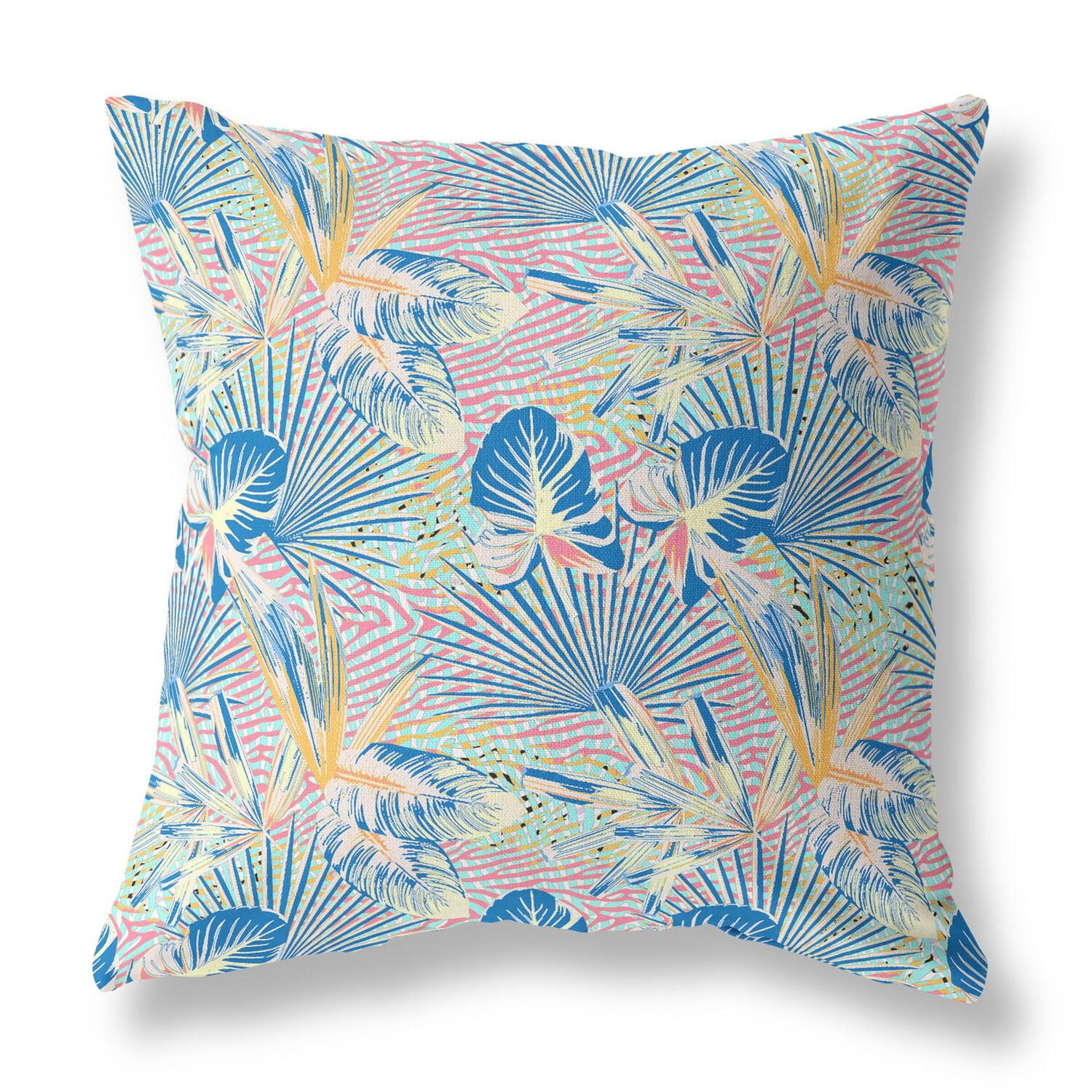 Amrita Sen Plant Illusion Indoor/Outdoor Pillow in Light Blue Pink ...