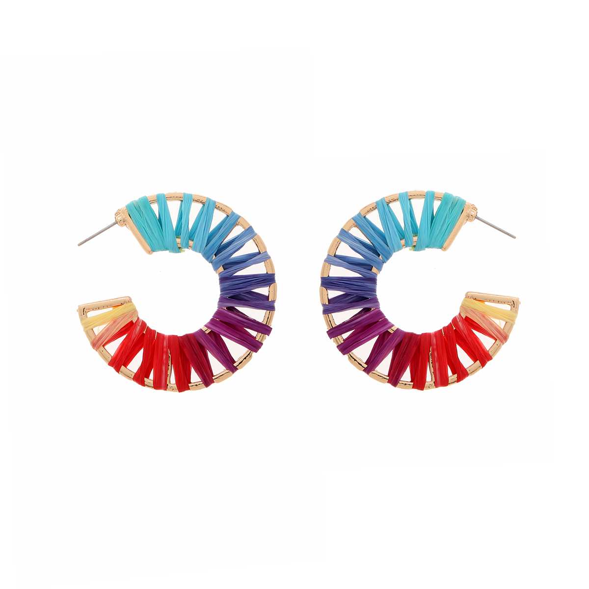 Amrita Singh Rashida Woven Raffia and Brass Hoop Earring - Walmart.com